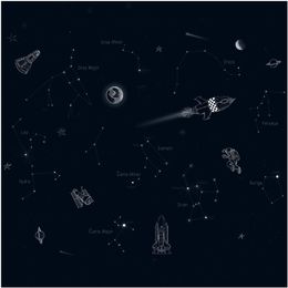 vtwonen Fototapete "Universum", B/L: 3m x 3m, schwarz, Schlafzimmer, Tapeten, Schwarz - 300x300cm