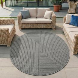 Outdoorteppich, H:8mm &Oslash;:80cm, grau, Ayyildiz Teppiche, Polypropylen (PP), Teppiche, "NOVA 1202 , auch als L&auml;ufer und Rund", Material aus