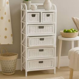 Pharao24.de Badezimmer Regal Regal aus Rattan handgearbeitet