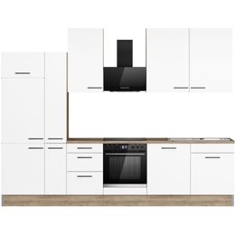 K&uuml;chenzeile Optifit, B:320cm T:60cm, wei&szlig;, Komplettk&uuml;chen-Sets, "Fiona", Breite 320 cm, mit Hanseatic-E-Ger&auml;ten,in Premium oder Basic