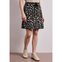 Street One Damen Minirock, schwarz, Gr. 40, gebl&uuml;mt, Stoff, 95% Viskose, 5% Elasthan, R&ouml;cke, mit allover Blumenprint