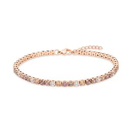 s.Oliver Damen Armband "Stone Row", 20cm, Edelstahl, rosa, Edelstahl, Armb&auml;nder, mit Zirkonia (synth.)