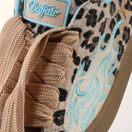 Buffalo Damen Sneaker "LIBERTY FLAME", Gr. 38leo, hellblau, Textil, Schuhe, Trend-Sneaker mit Flammenmotiv im Leo-Look