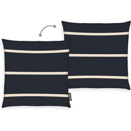 Kissenh&uuml;lle CAMP DAVID, B:40cm H:1cm L:40cm, schwarz, Renforc&eacute;, Obermaterial: 100% Baumwolle, Kissenbez&uuml;ge, "Sea Stripes", gewebtes Label