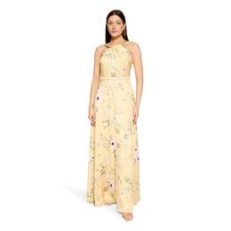 Vera Mont Damen Abendkleid "Damen mit Blumenprint", gelb, Gr. 38, Satin, Obermaterial: 100% Polyester. Futter: 100% Polyester, Kleider