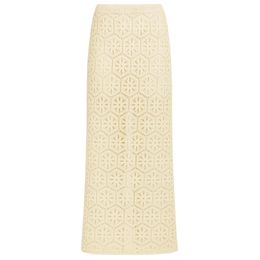 NORR Damen Midirock "NORR skirt Crochet", beige, Gr. 34, Obermaterial: 100% Baumwolle, R&ouml;cke