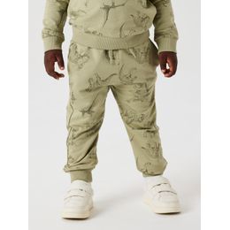 name it Jungen Sweatpants "NMMVARON f&uuml;r Jungen mit Tunnelzug und Markenlabel", gr&uuml;n, Gr. 104, bedruckt, Sweatware, Obermaterial: 100% Baumwolle,