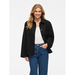 Vila Damen Kurzjacke "VICLAUDIA L/S JACKET- NOOS"schwarz beauty, Gr. 38, unifarben, Web, Obermaterial: 100% Polyester, Jacken, Kunstfaser