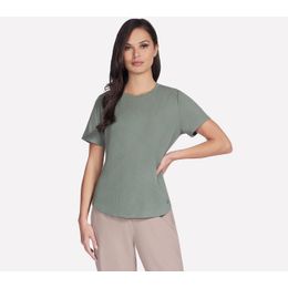 Skechers Damen Funktionsshirt "GOWALK LUXE RIB TEE", grau, Gr. XXXL, Obermaterial: 90% Polyester, 10% Elasthan, Shirts, strukturiertes