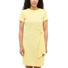 Mustang Damen Midikleid "Damen Style Selena", gelb, Gr. S, Jersey, 100% Baumwolle, Kleider