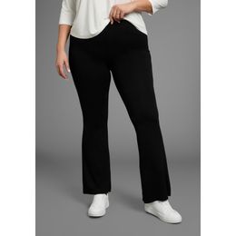 Damen Bootcuthose "Gro&szlig;e Gr&ouml;&szlig;en", schwarz, Basic, Gr. 26, LAURA SCOTT CURVE, unifarben, Milano Rib, Obermaterial: 65% Viskose, 30% Polyamid, 5%