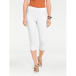 Heine Damen Caprihose, wei&szlig;, Gr. 42, unifarben, 70% Viskose, 25% Polyamid, 5% Elasthan, Hosen