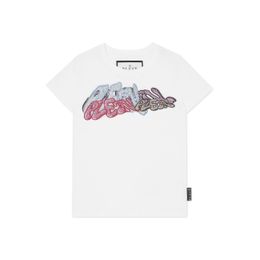 Philipp Plein Damen T-Shirt "Bombing Graffiti Verziert", wei&szlig;, Gr. 6, Obermaterial: 100% Baumwolle, Shirts