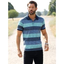 CLASSIC Herren Poloshirt "Kurzarm-Poloshirt", blau, Gr. 44, gemustert, gestreift, 100% Baumwolle, Shirts