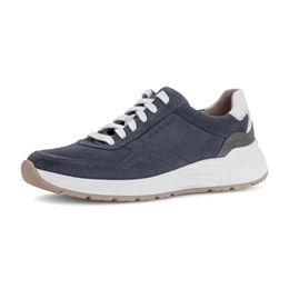 Pius Gabor Herren Sneaker, Gr. 9, blau, Nappaleder, Veloursleder, Schuhe, Freizeitschuh, Halbschuh, Schn&uuml;rschuh mit Kontrastbes&auml;tzen, G-Weite