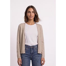 Street One Damen Cardiganclay sand meliert, Gr. 36, unifarben, Web, 37% Baumwolle, 34% Polyacryl, 26% Polyester, 3% Elasthan, Strickjacken, mit