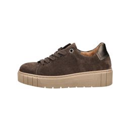 Gabor Damen Plateausneaker "Gabor Sneaker Veloursleder", Gr. 43mocca, Veloursleder, Schuhe