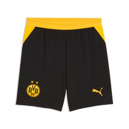 Puma Herren Trainingsshorts "BVB SHORTS REPLICA", schwarz, Gr. L, Web, Obermaterial: 100% Polyester, Hosen, Regular Fit, f&uuml;r Fu&szlig;ball, sportlicher