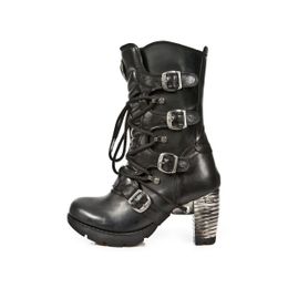 New Rock Damen Plateaustiefelette "High Heel Boots M-TR003-S1", Gr. 38, schwarz, Obermaterial: 100% Rindnappaleder CNA., Schuhe, Handgefertigt, Made