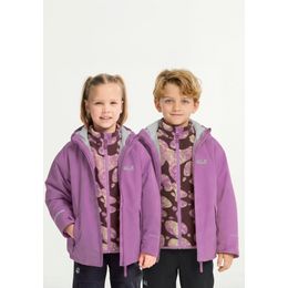 Jack Wolfskin Jungen 3-in-1-Funktionsjacke "ICELAND 3IN1 PRINT JKT K"vividorchid, Gr. 152, Obermaterial: 100% Polyester. Futter: 100% Polyester,