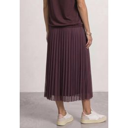 Street One Damen Midirockrustic rouge, Gr. 38, unifarben, Mesh, Obermaterial: 95% Polyester, 5% Elasthan. Futter: 100% Viskose, R&ouml;cke, Sommerrock aus