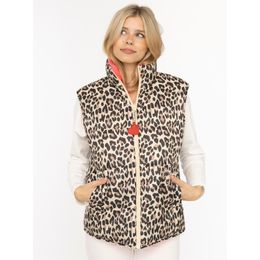 Zwillingsherz Damen Wendeweste ""Leo Teddy"", braun, Gr. XXL, Obermaterial: 100% Polyester, Westen, wendbar, mit Rei&szlig;verschluss, Herzanh&auml;nger,