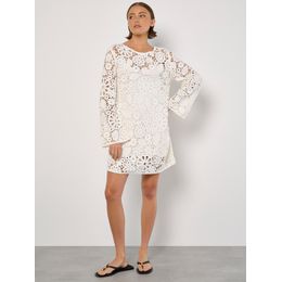 Apricot Damen Druckkleid "Floral geh&auml;keltes Etuikleid", wei&szlig;, Gr. S, unifarben, Obermaterial: 62% Baumwolle CO. 38% sonstige Fasern AF., Kleider, mit