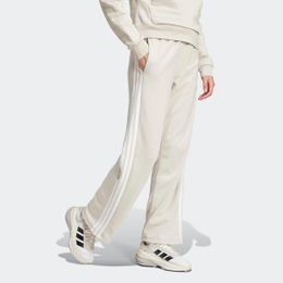 Damen Sporthose "ESSENTIALS 3-STREIFEN OPEN HEM FRENCH TERRY", grau, Gr. XXL, adidas Sportswear, Obermaterial: 55% Baumwolle, 36% Polyester, 9%