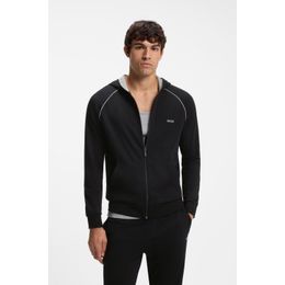 BOSS Herren Kapuzensweatjacke "Mix&Match Jacket H", Gr. XXL, schwarz, Sweatware, Obermaterial: 95% Baumwolle, 5% Elasthan, unifarben mit Farbeinsatz,