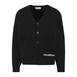 Herren Strickjacke "Another Cotton Lab Another Knit Cardigan", schwarz, Gr. XS, ANOTHER COTTON LAB, 50% Baumwolle, 45% Polyester, 5% Elasthan,