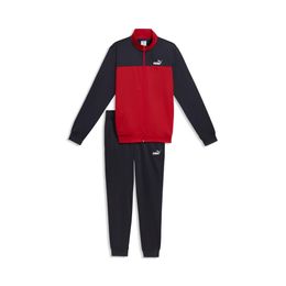 Puma Herren Jogginganzug "Colourblock Trainingsanzug Herren", rot, Gr. XXL, Obermaterial: 100% Polyester. Taschenfutter: 100% Polyester. Rippe: 2%