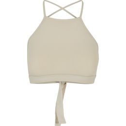 Urban Classics Damen Yoga & Relax Shirt "Urban Classics Damen Ladies Triangle Top", beige, Gr. XXXL, unifarben, 95% Baumwolle, 5% Elasthan, Tops