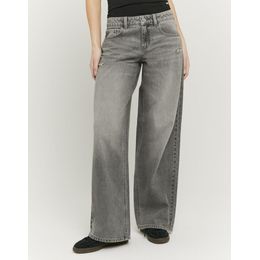 Tally Weijl Damen Low-rise-Jeans "SPADEDODA", grau, Gr. 42, leichte Abriebeffekte, Denim/Jeans, Obermaterial: 82% Baumwolle, 18% Lyocell, Jeans, aus