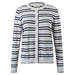 Maerz Muenchen Cardigan in Hellblau/ Dunkelblau/ Wei&szlig; - 62% | Gr&ouml;&szlig;e 36 | Damen-pullover-cardigans