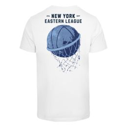 MisterTee Herren T-Shirt "MisterTee NYC Basketball Tee"wei&szlig;, Gr. L, bedruckt, 100% Baumwolle, Shirts