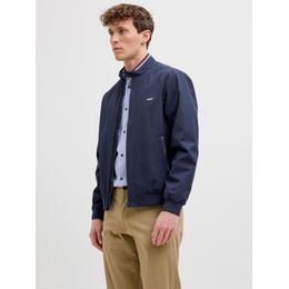 Jack & Jones JACK & JONES Herren Bomberjacke "JPRBLUBRAD BOMBER JACKET SN", blau, Gr. XS, unifarben, Web, Obermaterial: 90% Polyester, 10% Elasthan, Jacken,
