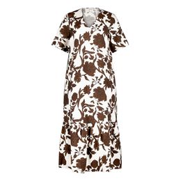Cartoon Damen Midikleid "Damen mit Volant", braun, Gr. 36, Obermaterial: 91% Viskose, 09% Polyamid, Kleider