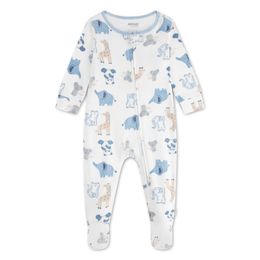 Kinder Overall "HUGB FOOTED COVERALL", HUGGIES BABYWEAR, Gr. 2, wei&szlig;, Jersey, Obermaterial: 100% Baumwolle, bedruckt, Overalls, Strampler mit langen