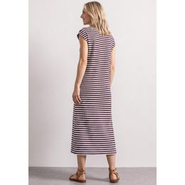 Street One Damen Midikleidrustic rouge, Gr. 44, gestreift, Web, 75% Baumwolle, 25% Polyester, Kleider, mit Streifen