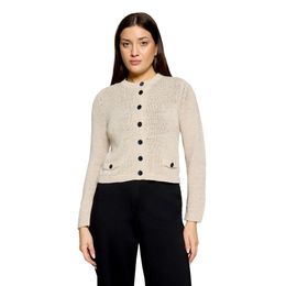 Betty Barclay Damen Strickjacke "Damen mit aufgesetzten Taschen", beige, Basic, Gr. 42, Strick, Obermaterial: 65% Polyacryl, 35% Polyamid,