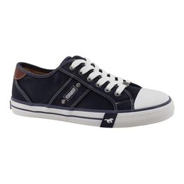 Mustang Shoes Herren Sneaker "Calogero", Gr. 44, blau, Baumwolle, Schuhe, Freizeitschuh, Halbschuh, Schn&uuml;rschuh mit modischen Kontrastn&auml;hten