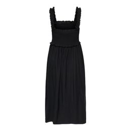 Only Damen Druckkleid "ONLLUMIRA S/L LONG SMOCK DRESS WVN EX"schwarz, Gr. L, unifarben, Web, Obermaterial: 90% Viskose, 10% Nylon, Kleider,