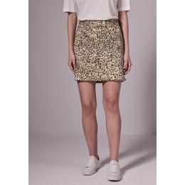 Damen Sommerrock, braun, Gr. 44, STREET ONE STUDIO, bedruckt, Stoff, 90% Polyester, 10% Elasthan, R&ouml;cke, mit Elastikbund