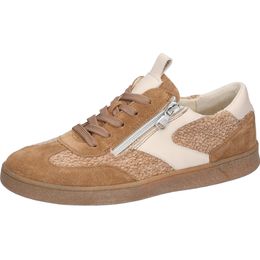 Waldl&auml;ufer WALDL&Auml;UFER Damen Schn&uuml;rschuh "H-Daisy", Gr. 9, braun, Nappaleder, Textil, Veloursleder, Schuhe, Halbschuh, Bequemschuh mit Fellimitat, Komfortweite H