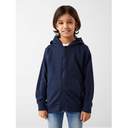 name it Jungen Kapuzensweatjacke "NKMNESWEAT CARD W HOOD UNB NOOS", blau, Gr. 110, unifarben, Sweatware, Obermaterial: 80% Baumwolle, 20% Polyester,