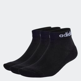 Damen Sportsocken "LINEAR CUSHIONED ANKLE, 3 PAAR", adidas Sportswear, Gr. M, schwarz-wei&szlig;, Obermaterial: 73% Baumwolle, 25% Polyester, 1% Elasthan,