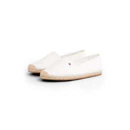 Tommy Hilfiger Damen Espadrille "FLAG CANVAS ESPADRILLE", Gr. 36, beige, Baumwolle, unifarben, Schuhe, Slipper, Flats, Bequemschuh, Jutebezug und
