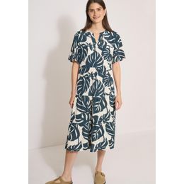 Cecil Damen Druckkleidpalm breeze gr&uuml;n, Gr. L, gemustert, Web, Obermaterial: 100% Viskose, Kleider, Rock Teil stufig geschnitten