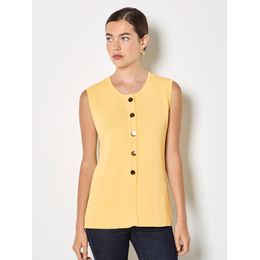 Apricot Damen Stricktop "Weste aus geripptem Strick", orange, Gr. 38, uni, Strick, Obermaterial: 63% Viskose CV. 37% Nylon NY., Tops, mit Knopfleiste