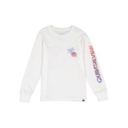 Quiksilver Longsleeve "In The Jungle" in Wei&szlig; - 52% | Gr&ouml;&szlig;e 152 | Kinder-longsleeves